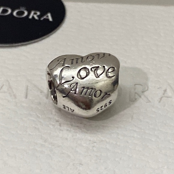 Pandora | Jewelry | Pandora Silver Language Of Love Heart Charmretired ...